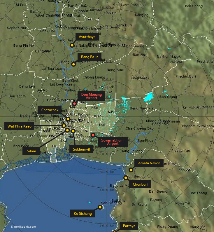 バンコク リアルタイム雨レーダー Bangkok Real Time Rain Radar